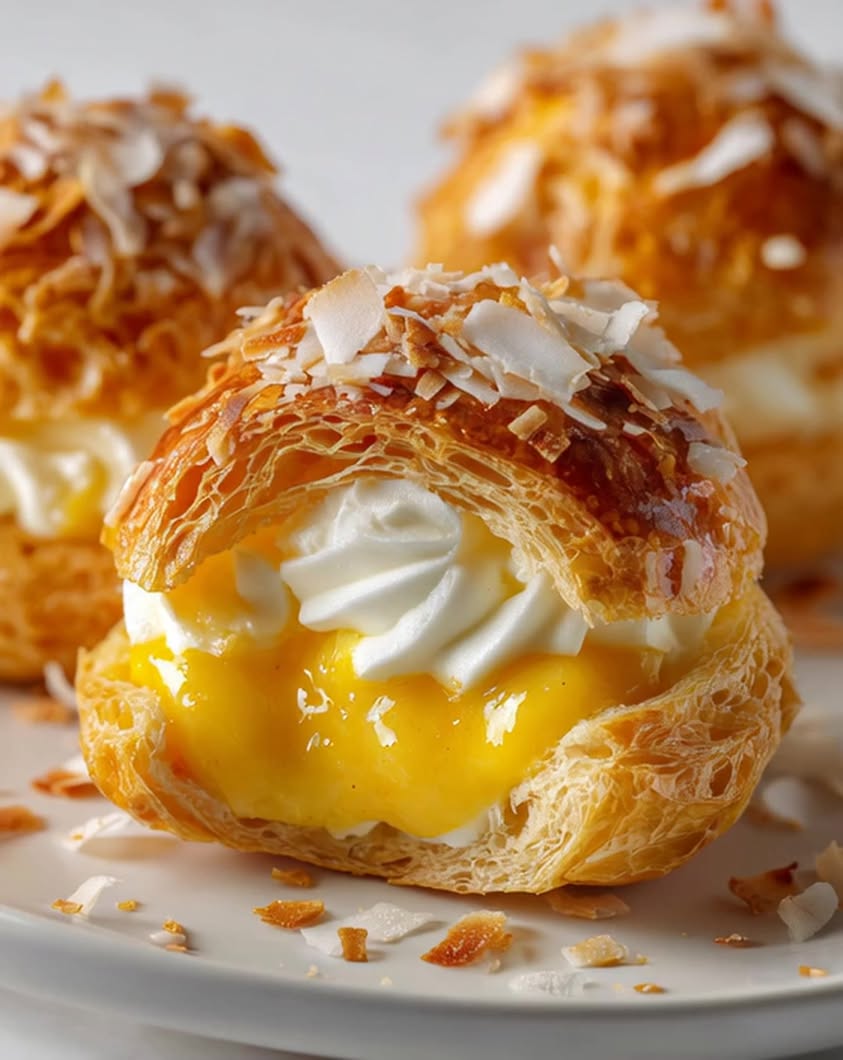 Indulge in Tropical Delight with Mango & Coconut Cream Puffs - Billy ...