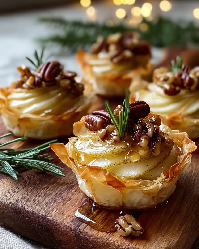 Elegant Pear & Brie Honey Cups: An Easy Appetizer Recipe - Billy Recipes