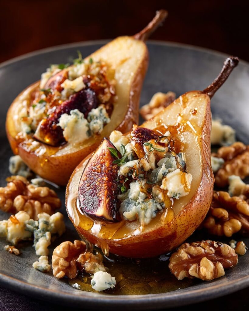 Elegant Baked Pears with Honeyed Figs and Blue Cheese Crumble - Billy ...