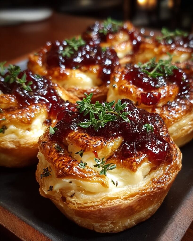 Elegant Cranberry Brie Pastry Blossoms with Honey and Thyme - Billy Recipes