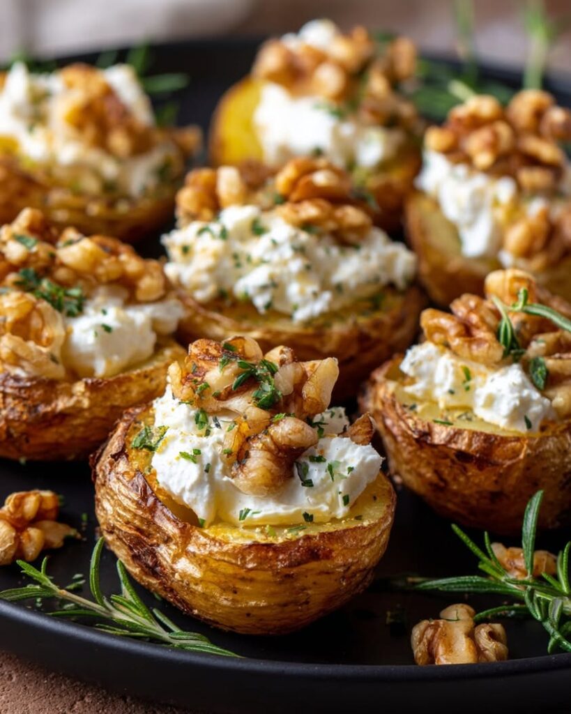 Crispy Goat Cheese Stuffed Potato Bites with Walnut Crunch - Billy Recipes
