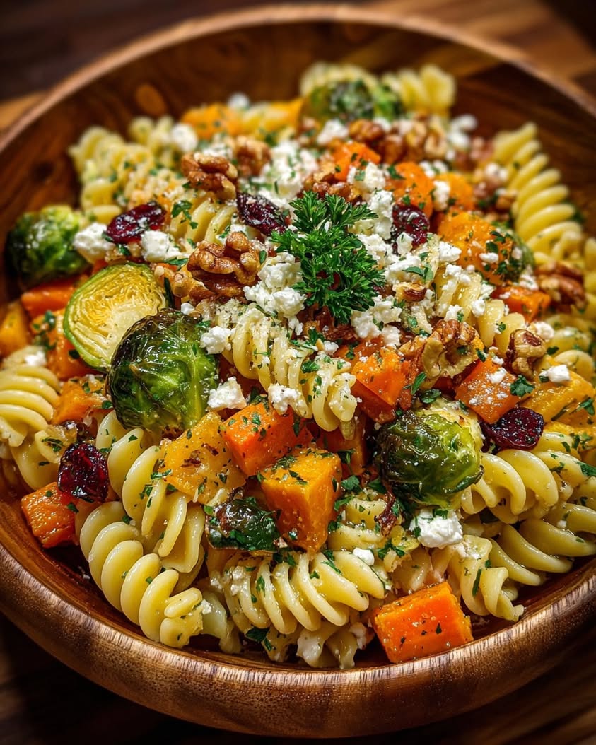 Roasted Harvest Veggie Pasta with Cranberries, Walnuts, and Feta ...