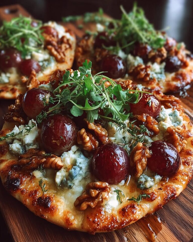 Roasted Grape Blue Cheese Flatbread - Billy Recipes